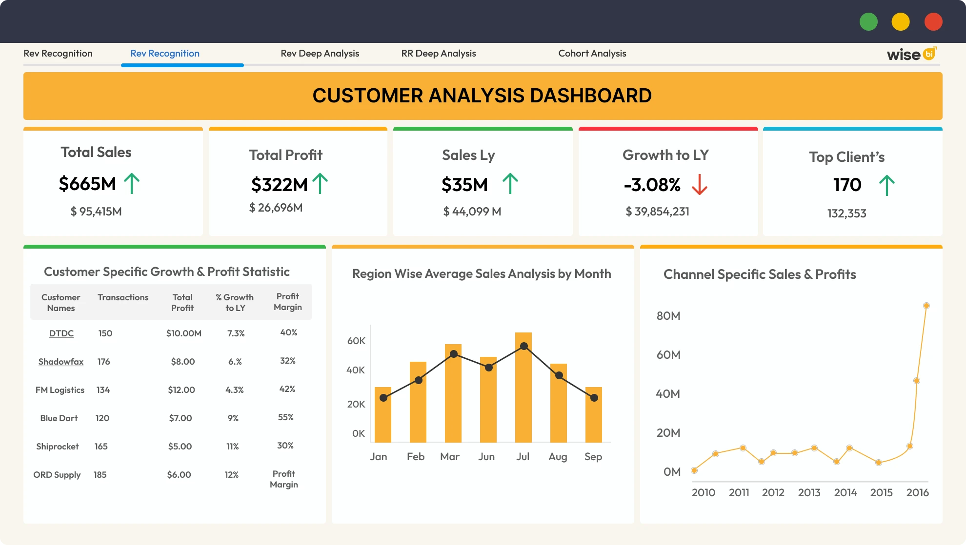 Customer Analysis BI Dashboard | Wise BI